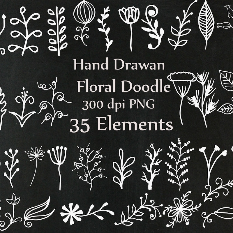 Chalkboard Flowers - Etsy