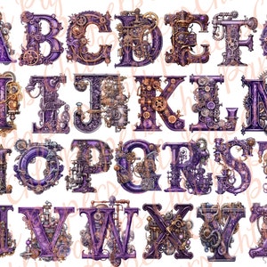 Steampunk Alphabet Clipart,steampunk Letters,steampunk Font Png ...