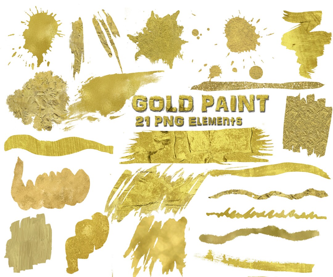 Gold Brush Strokes: "gold Paint" Gold Watercolor Brush Splatters ...