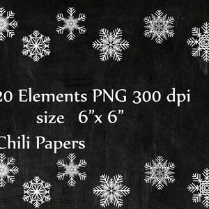 Chalk Snowflakes Clipart: "christmas CLIP Art" Snowflake Clip Art Snow ...