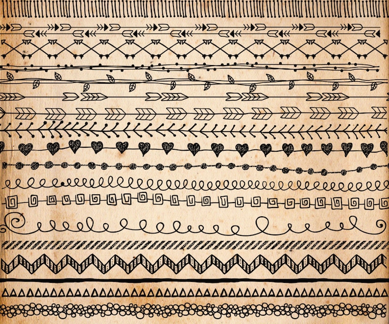 Doodle borders clipart: BORDERS CLIP ART Hand | Etsy