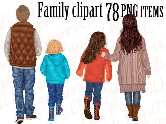 Family Clip Artcustom Family Clipart Fall Family Sisters | Etsy