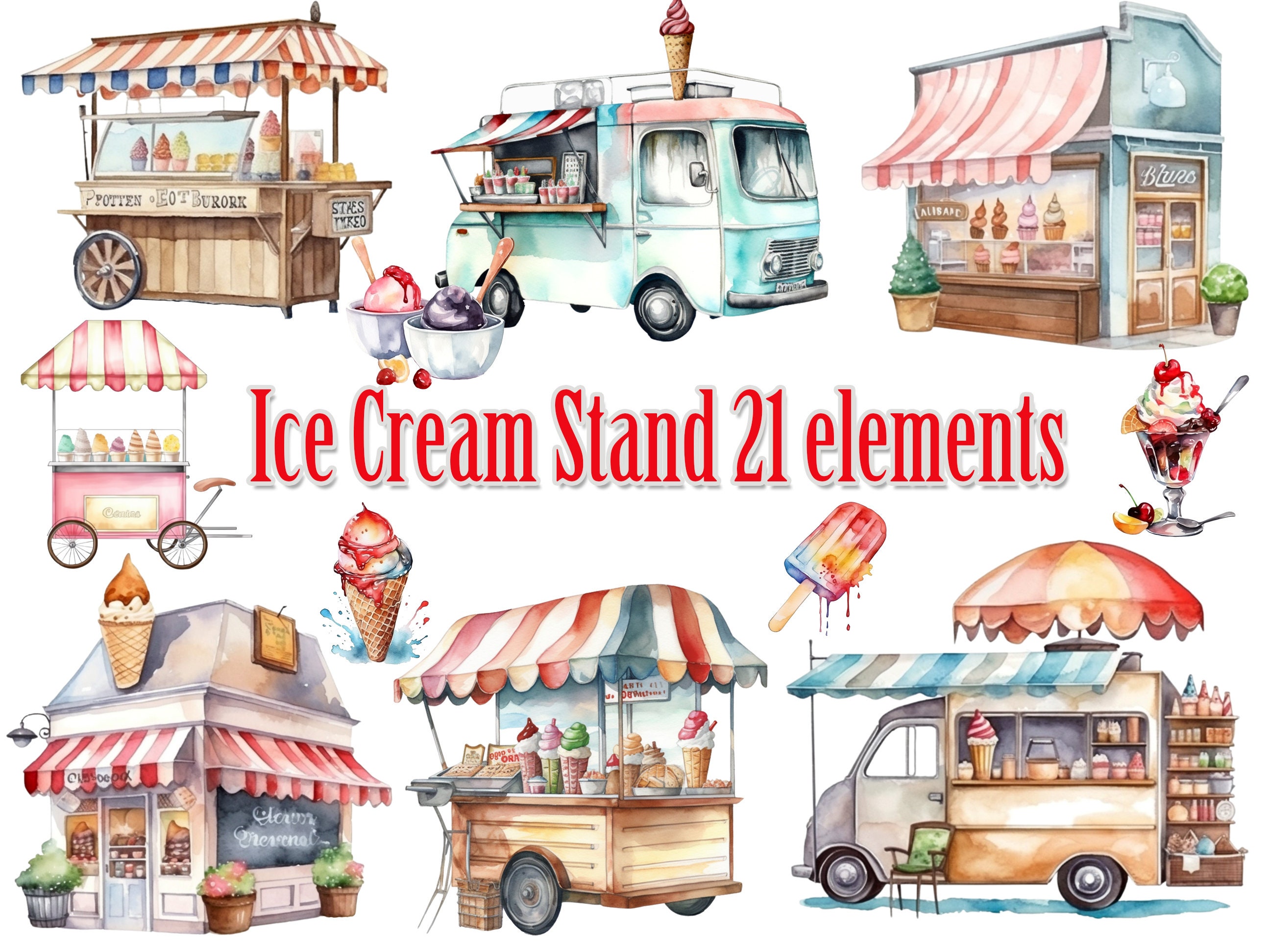 Ice Cream Stand Clipart