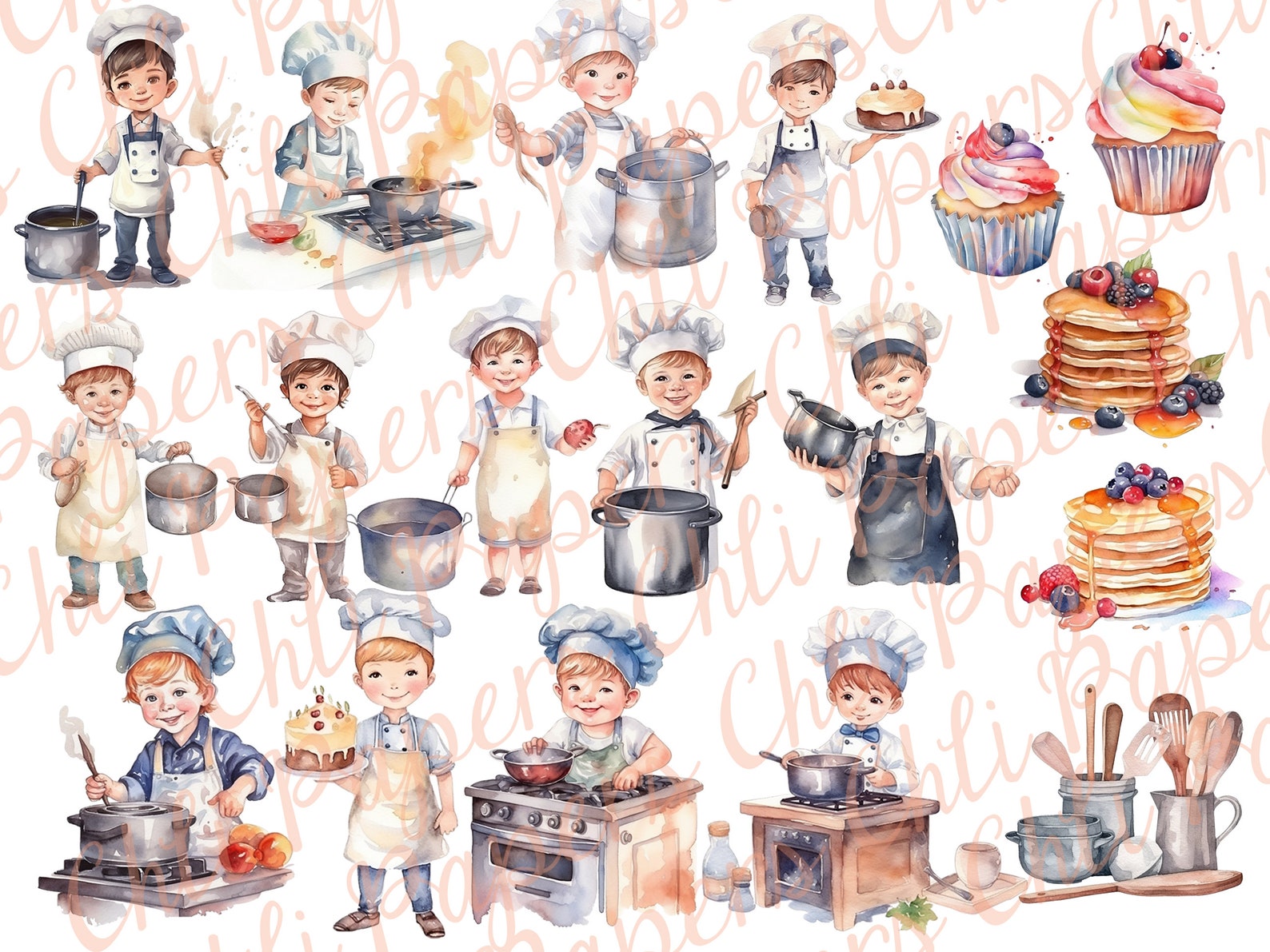 Cute Little Chef Clipart,cooking Clipart,chef Clipart, Baking Boy Png ...