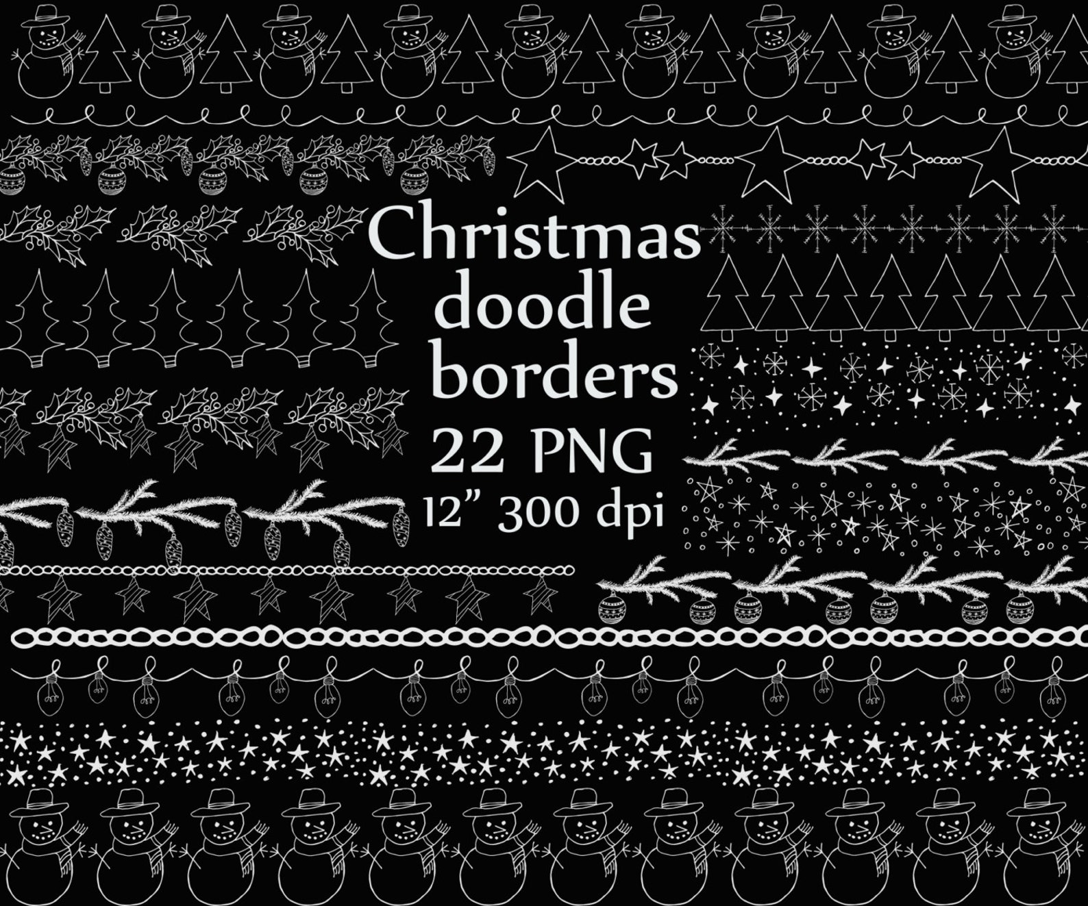 Christmas Chalkboard Border Clipart: "borders CLIP Art" Christmas ...