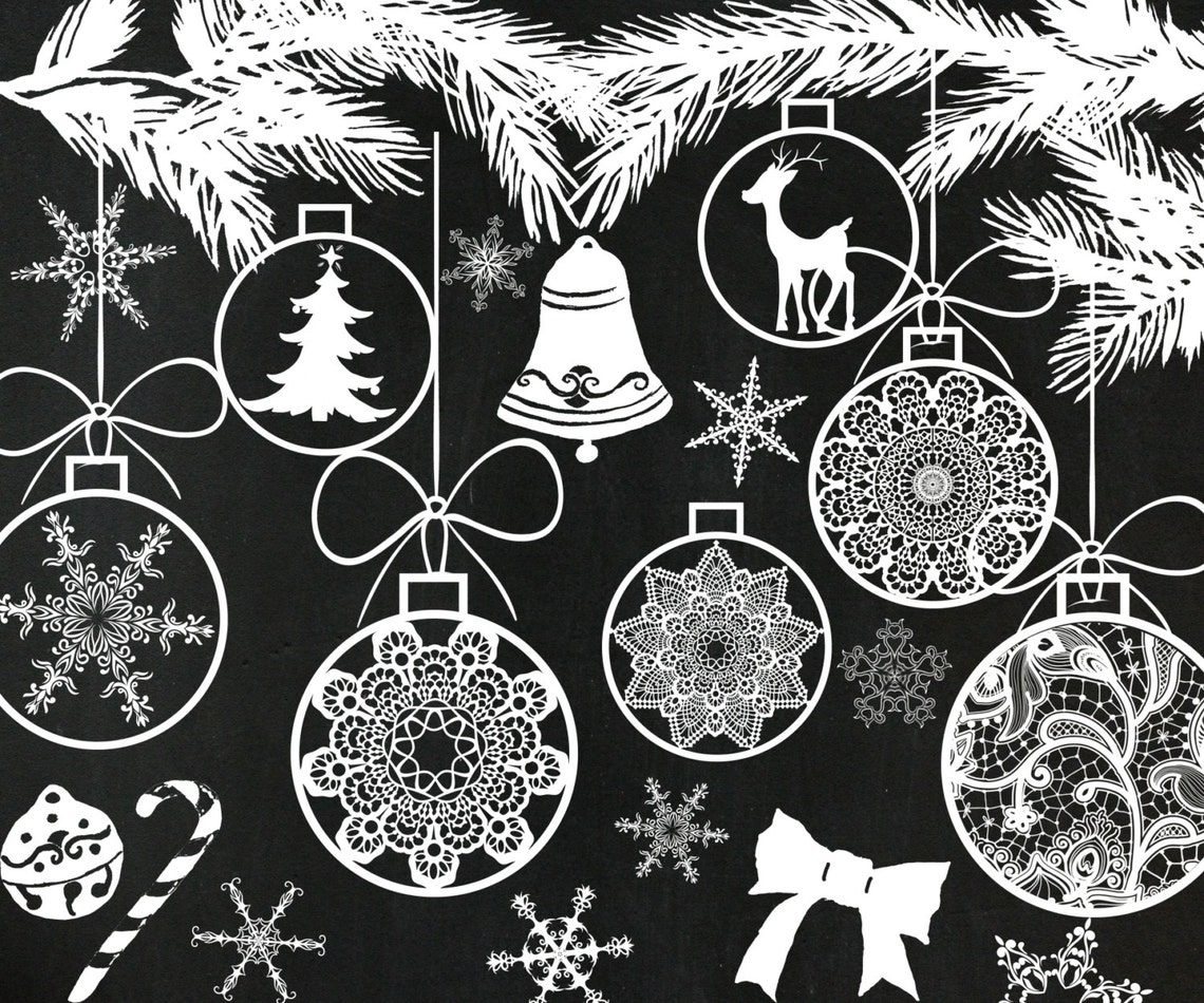 Chalkboard Christmas Clipart: christmas CLIP Art - Etsy