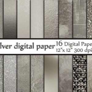 Silver Digital Paper: "silver FOIL Papers" Platinum Papers Metallic ...