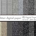 Silver Glitter Digital Paper: "glitter Paper" Grey Black Glitter Paper ...