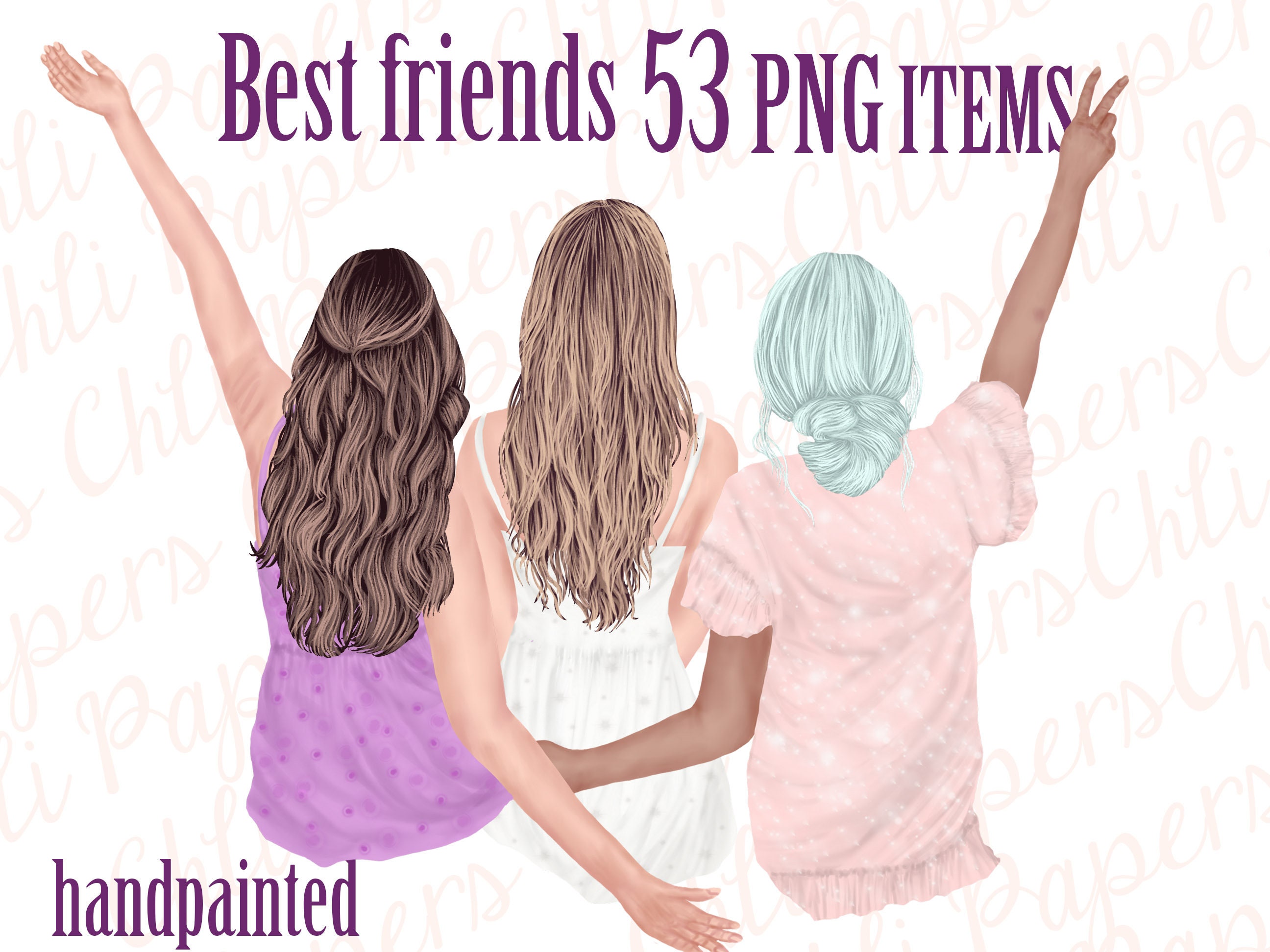 3 Best Friends Clipart