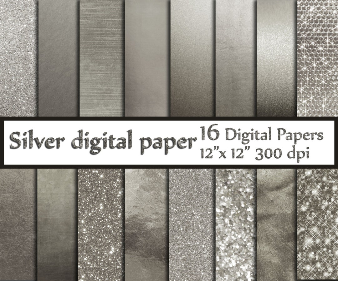 Silver Digital Paper: silver FOIL Papers Platinum Papers Metallic ...