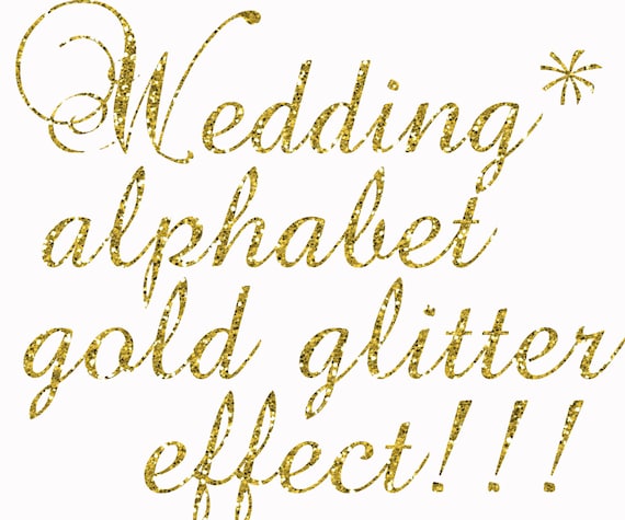 Gold Glitter Alphabet Clipart:glitter Alphabet - Etsy