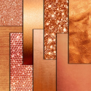 Rose Gold Foil and Glitter Papers: "gold DIGITAL Paper" Rose Gold ...