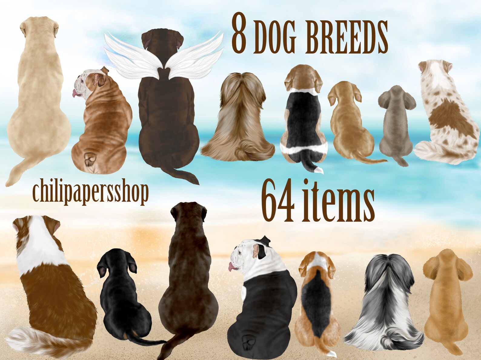 Dog Breeds Clipart,dogs Clip Art,pets Illustrations,puppies Clipart,dog ...