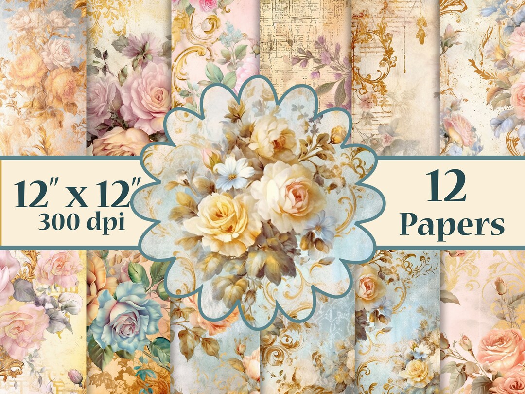Vintage Roses Digital Papers,printable Floral Papers.antique Papers ...