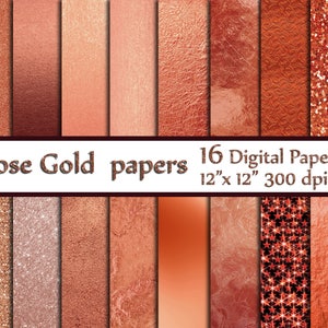Rose Gold Foil Glitter Papers: "rose GOLD Paper" Rose Gold Backgrounds ...