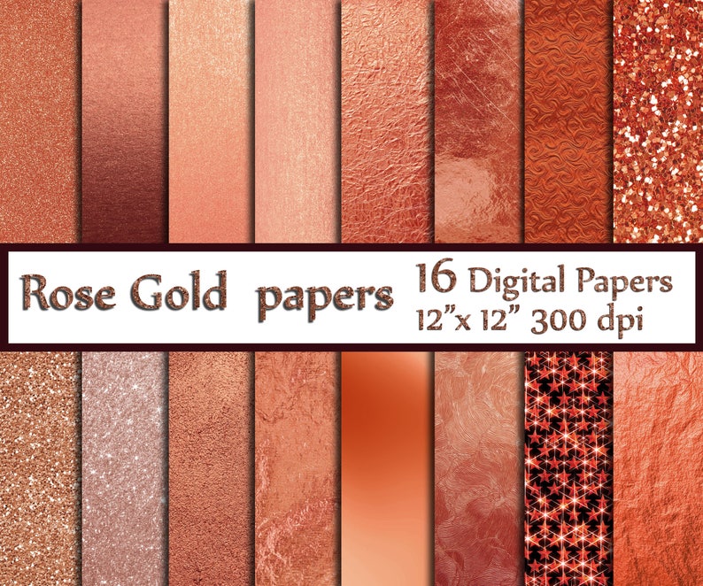 Rose Gold Foil Glitter Papers: rose GOLD Paper | Etsy