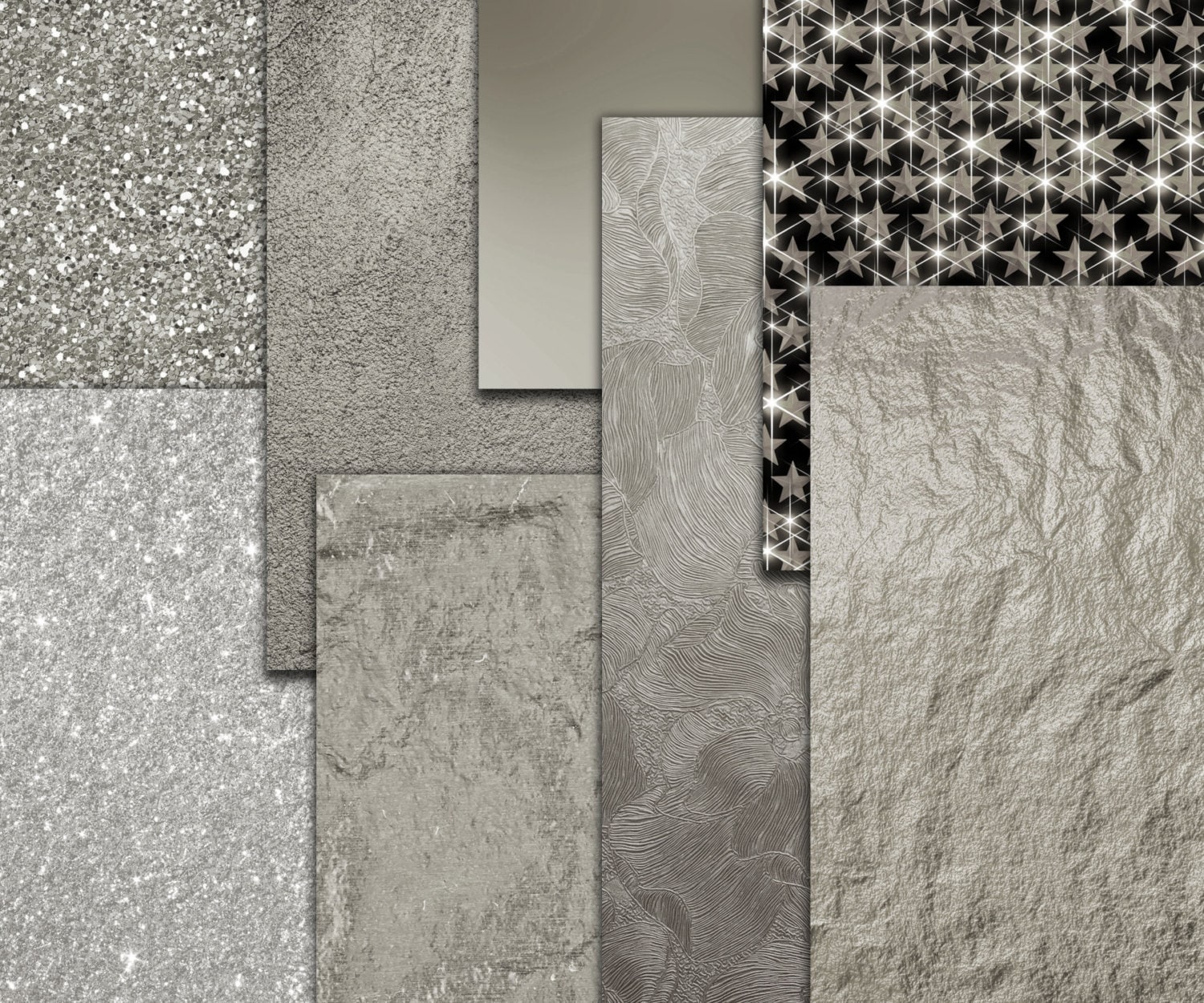 Silver Digital Paper: silver FOIL Papers Platinum - Etsy