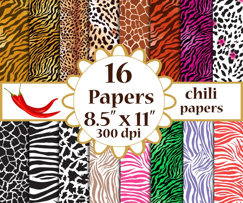 Animal Print Digital Paper: animal PRINT Paper | Etsy