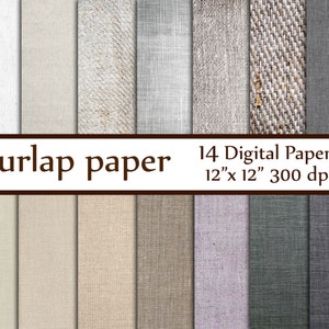 Burlap Digital Paper: burlap Paper Craft Paper - Etsy
