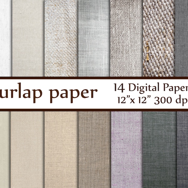 Burlap Digital Paper - Etsy