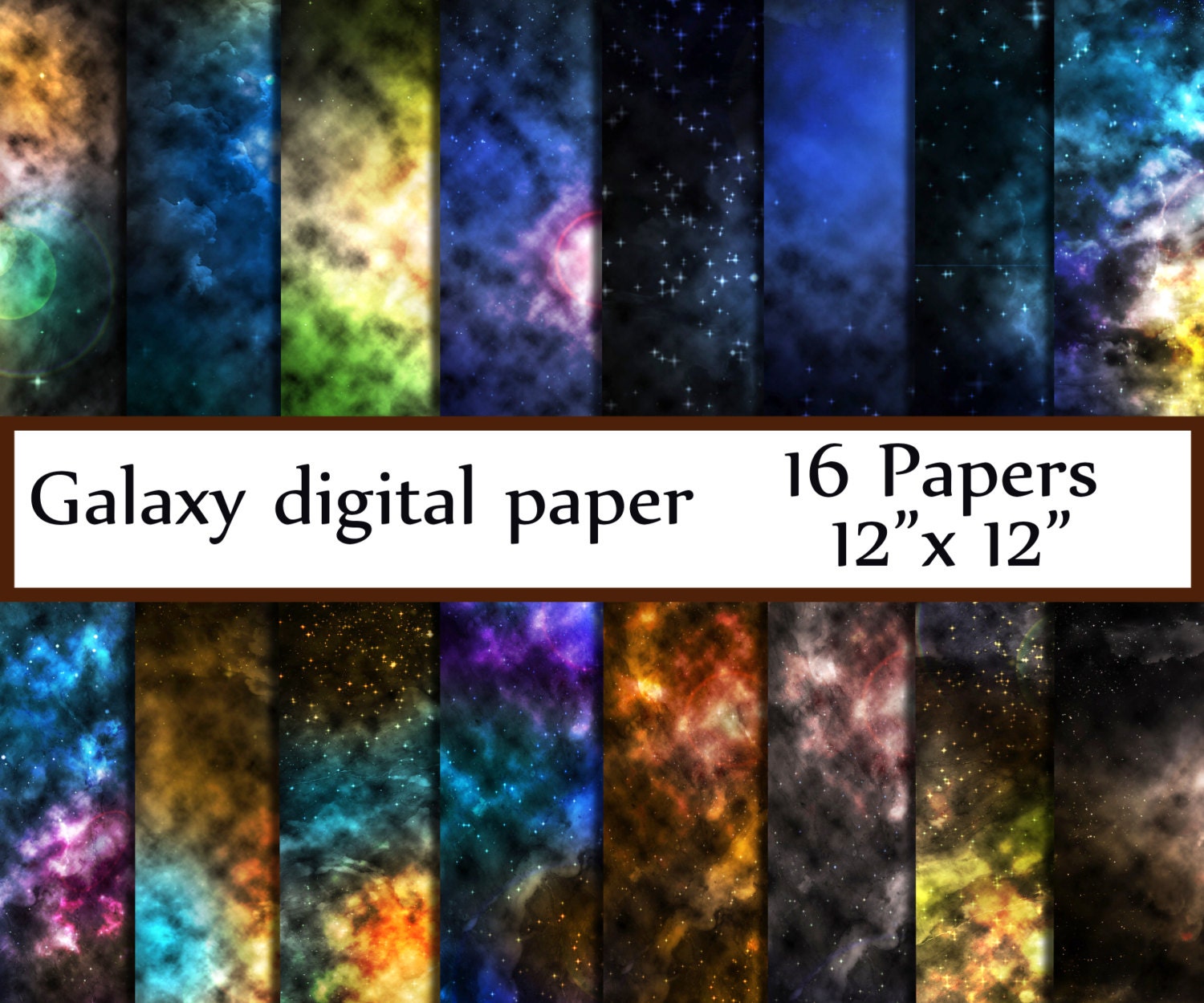 Galaxy Digital Paper: SPACE DIGITAL PAPER Stars | Etsy