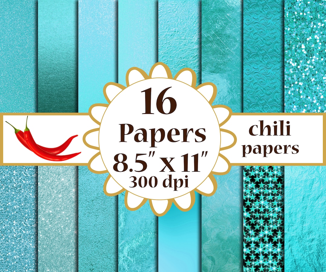 Teal Digital Paper: "teal FOIL Papers" Metallic Foil Paper Teal ...