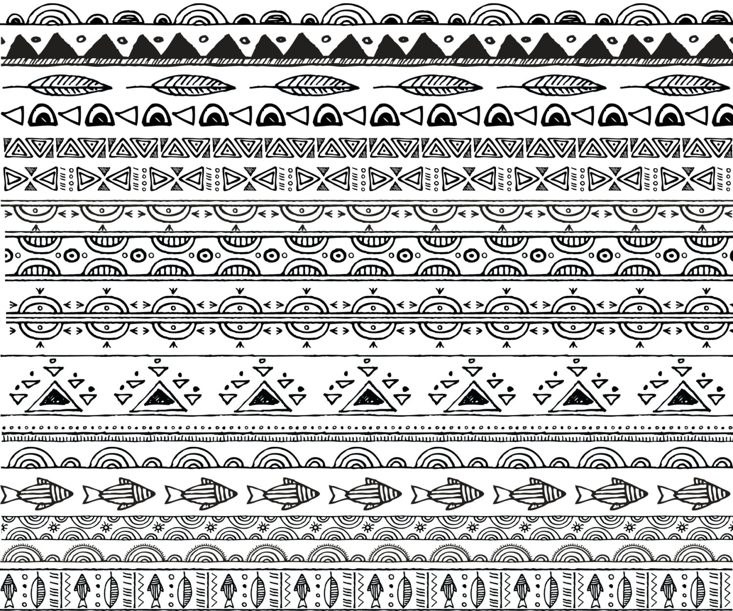Tribal Border Clipart: "tribal CLIP Art" Doodle Tribal Border Tribal ...
