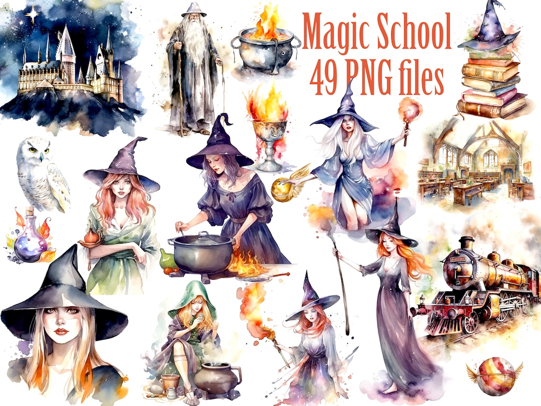 Magic School Clipart: "wizard Clipart" Witch and Wizard Png,mystical ...