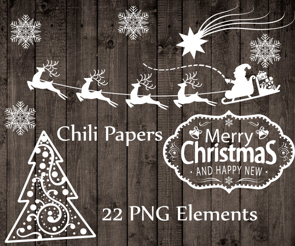 Chalkboard Christmas Clipart: christmas CLIP Art - Etsy