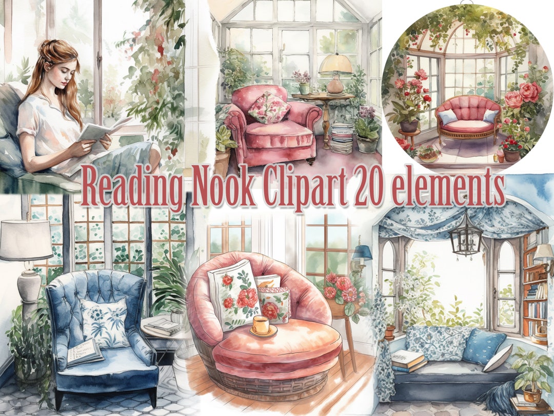 Reading Clipart,reading Nook Png,cozy Reading Nook,reading Corners Png ...