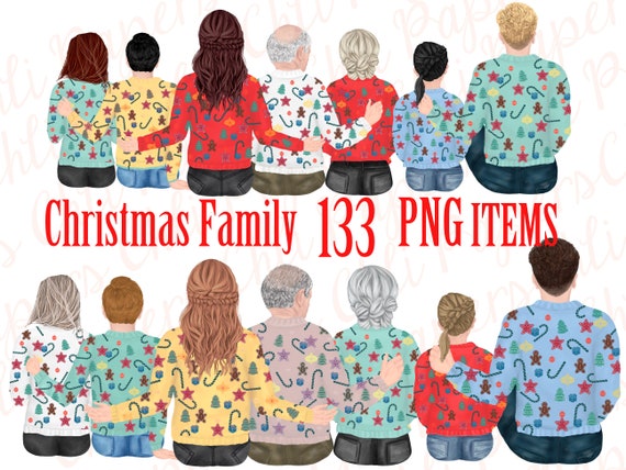 Christmas Family Clipartchristmas Bundlematching | Etsy