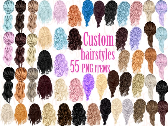 Custom Hairstyles ClipartHair clipart Womans Hair | Etsy
