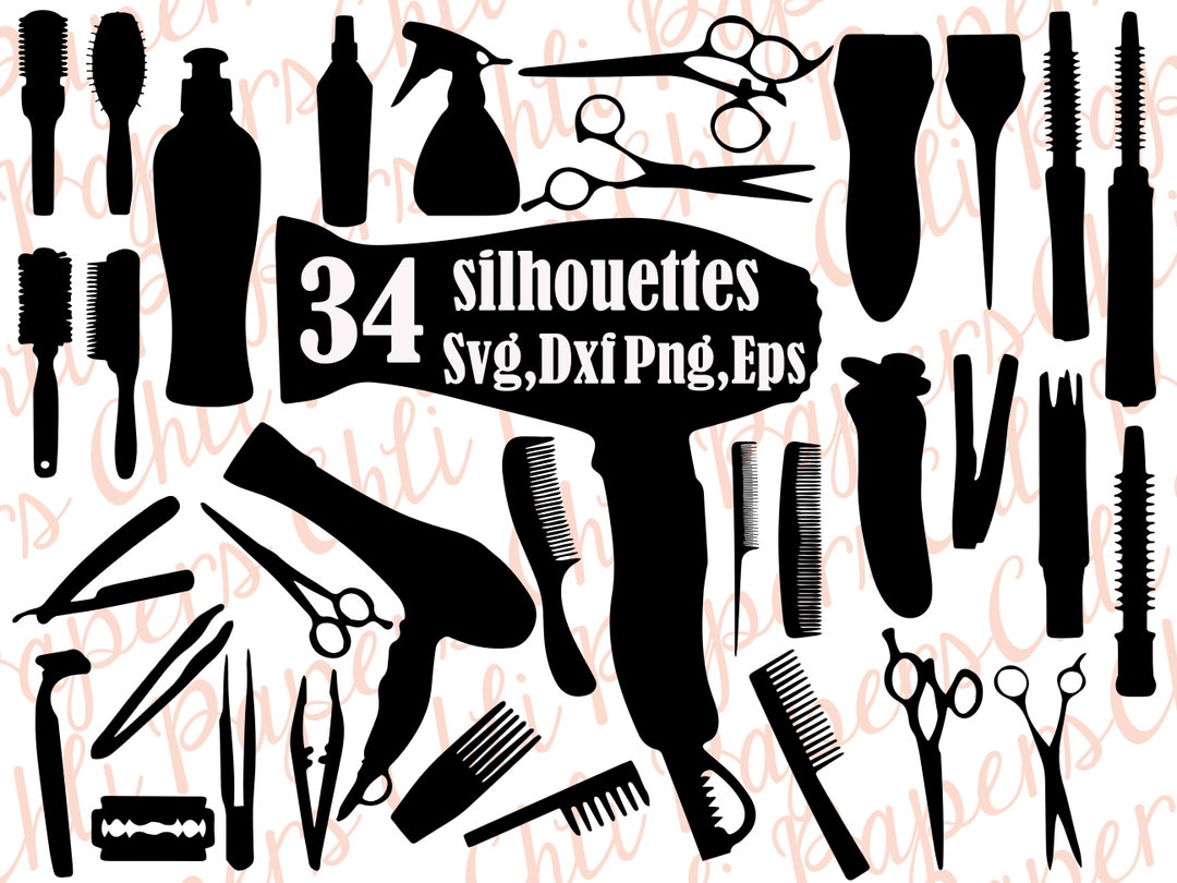 Hair Comb Silhouette Svg: "hairdresser Tools" Barber Clipart,comb ...