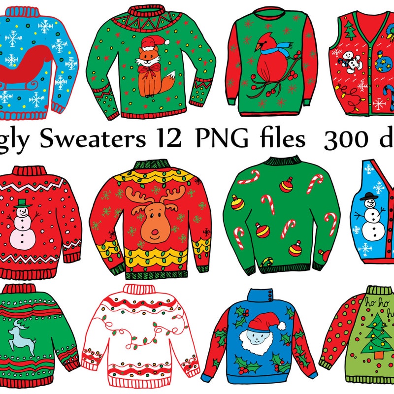 Ugly Sweater Clipart - Etsy