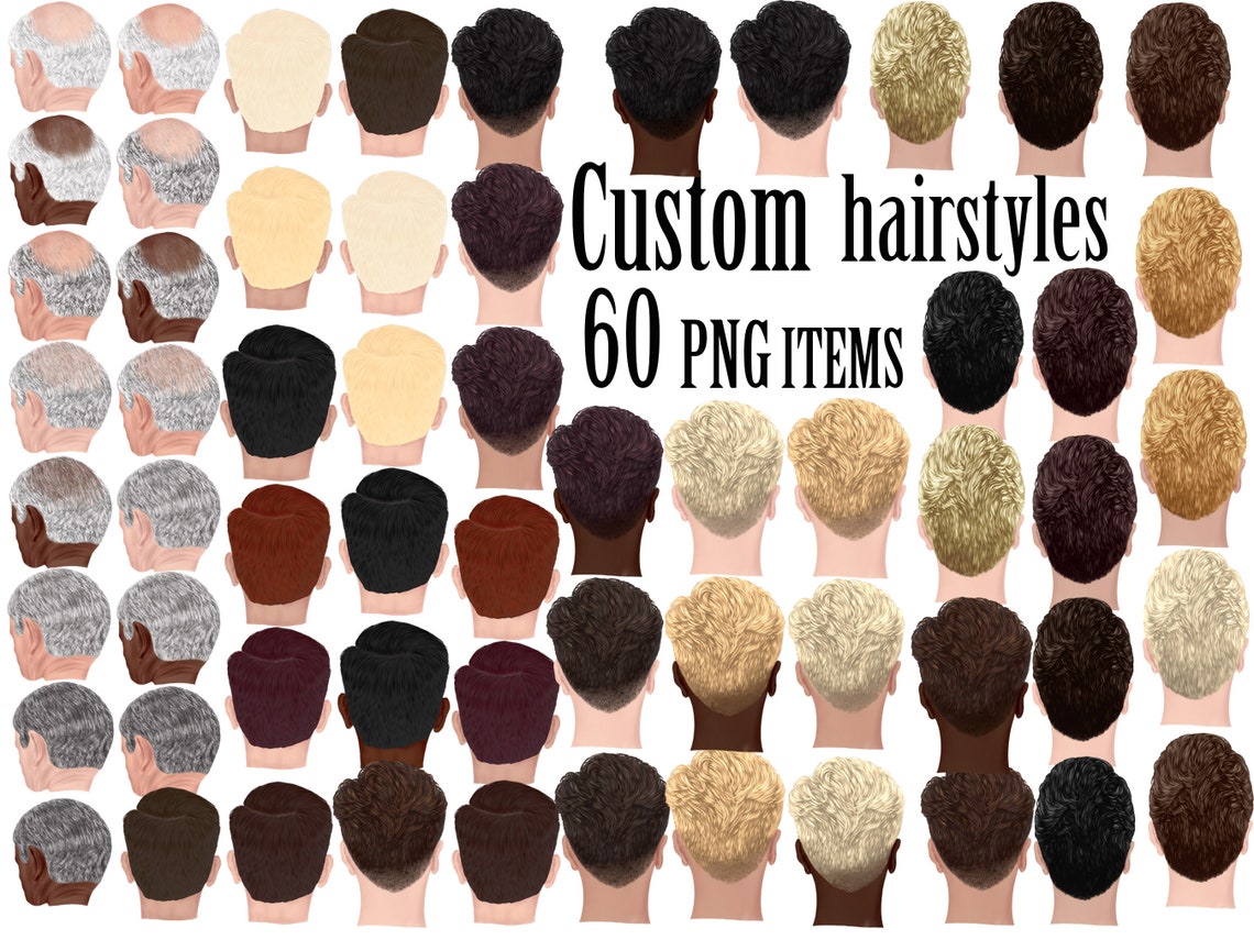 Custom Hairstyles Cliparthair Clipartman Hair Clipartgray - Etsy