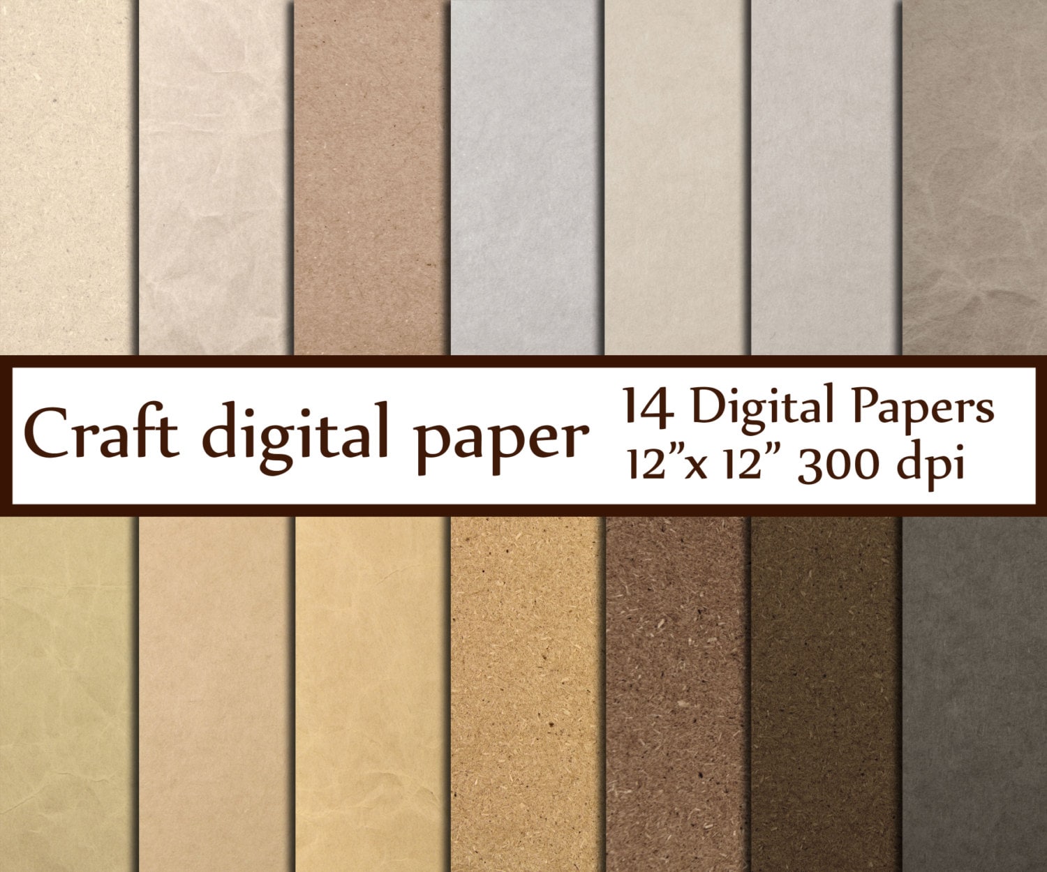 Kraft Digital Paper: CRAFT PAPERS scrapbooking | Etsy