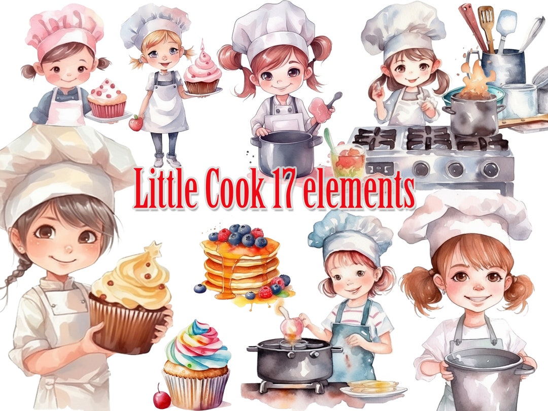 Cute Little Chef Clipart,cooking Clipart,chef Clipart, Baking Girl Png ...
