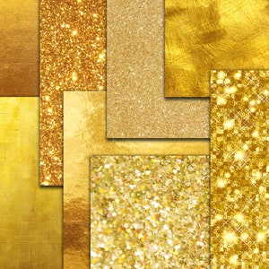 Gold Foil Digital Paper: "gold DIGITAL Paper" Metallic Gold A4 Papers 8 ...