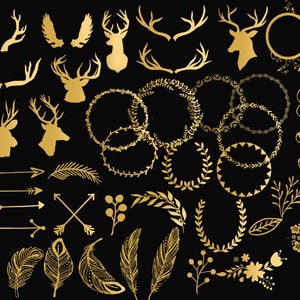 Gold Wedding Clipart:"wedding CLIP Art" Gold Clip Art Antlers Clipart ...