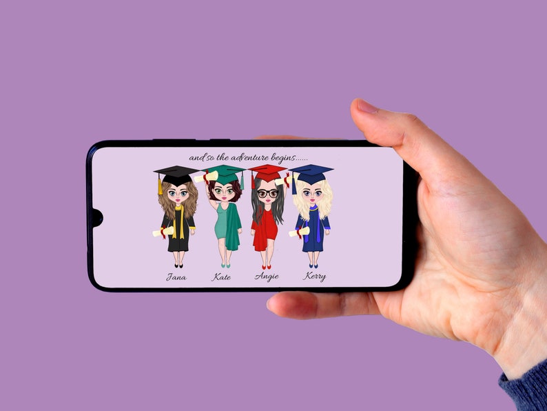 Graduation Girlschibi Graduationchibi Girlsgraduation - Etsy