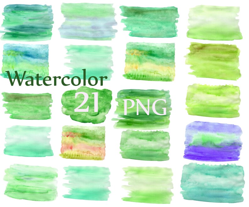 Watercolor Washes Clipart: WATERCOLOR STROKES | Etsy