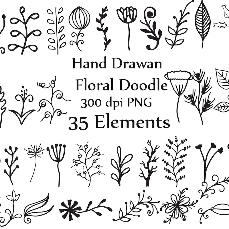 Doodle Flowers - Etsy