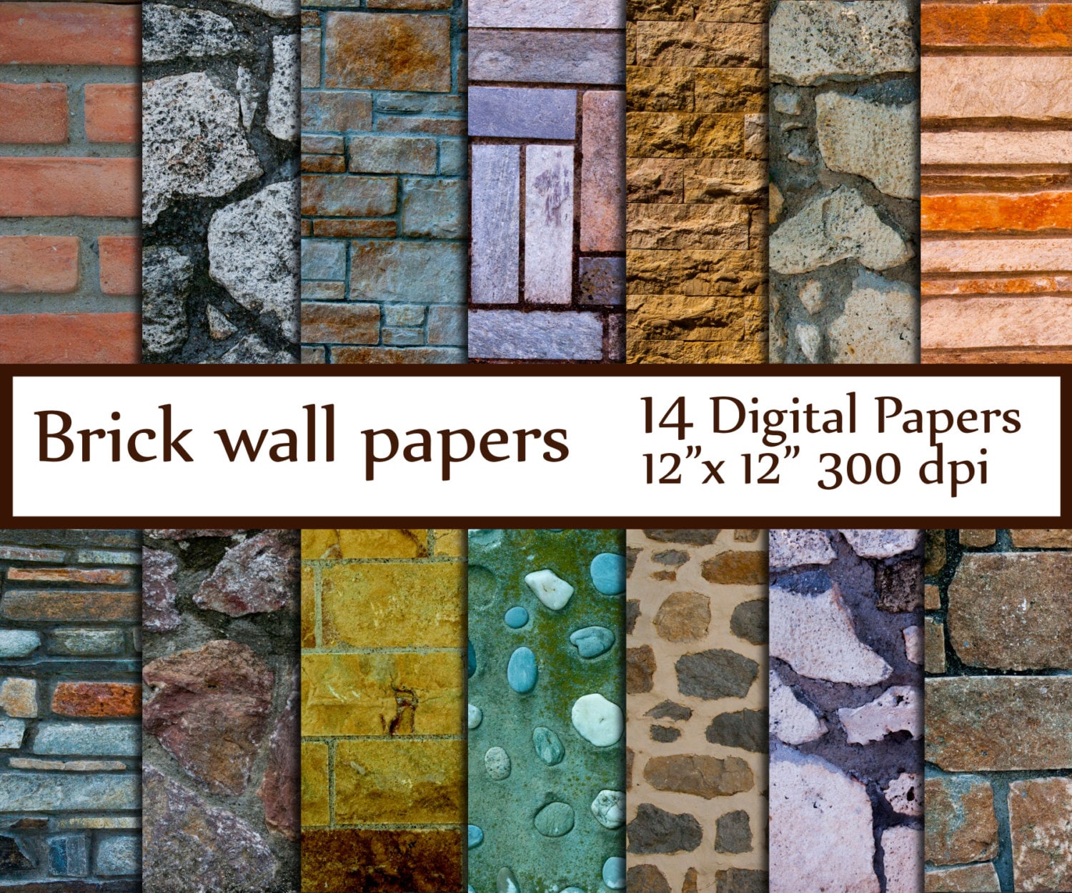 Brick Digital Paper: Brick Textures Brick Wall | Etsy