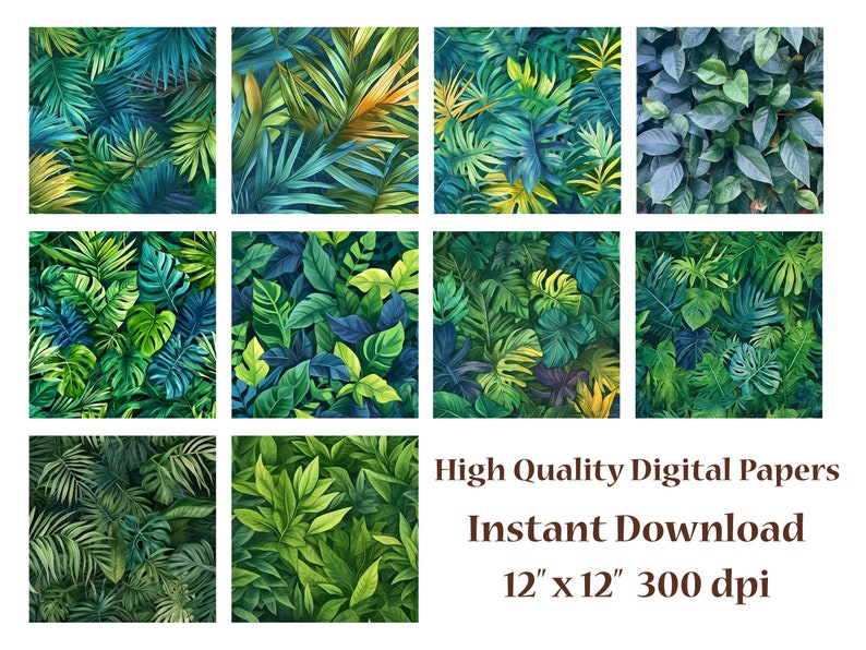 Jungle Digital Papers,rainforest Digital Paper,tropical Digital Paper ...