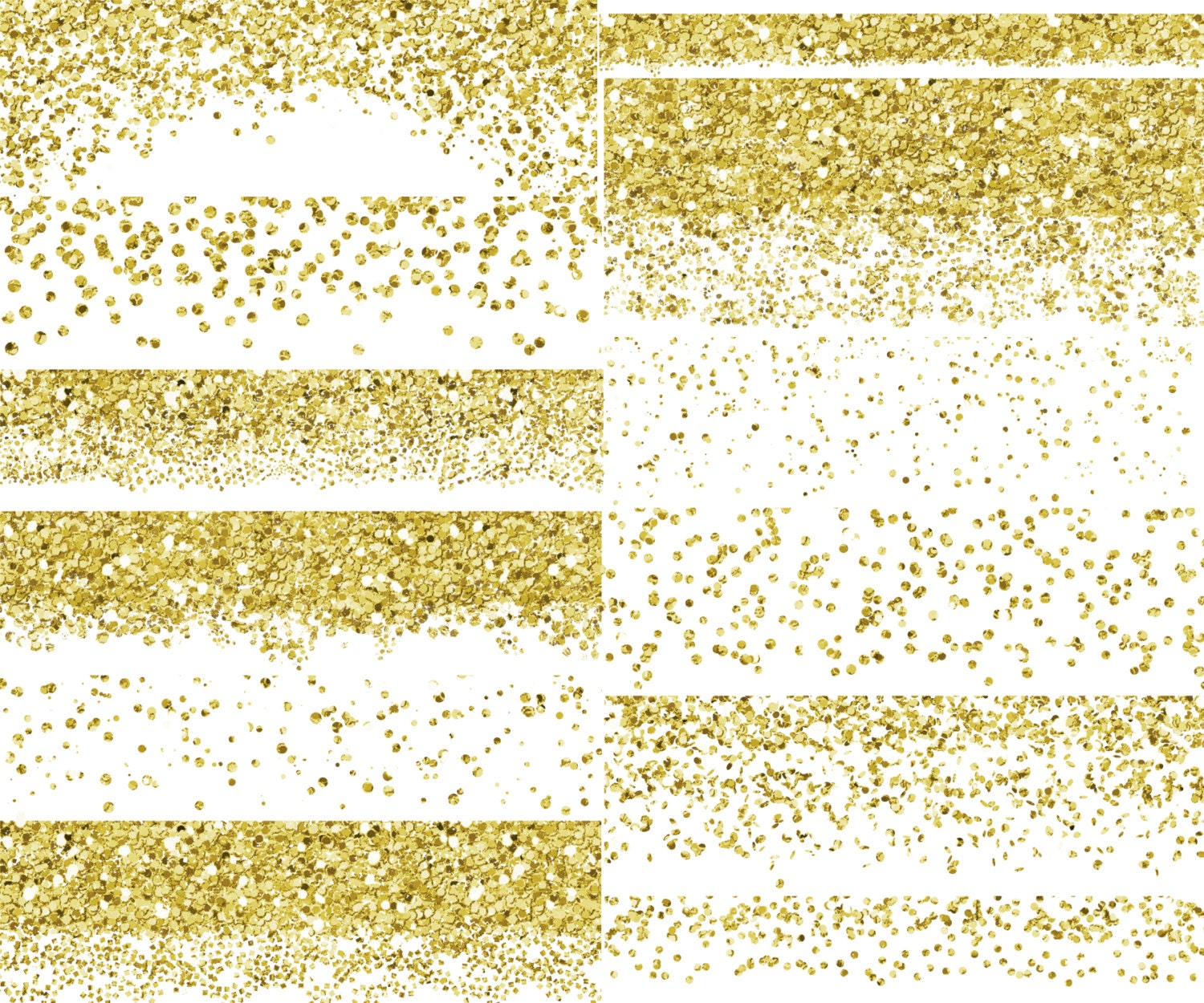 Gold Confetti Borders Clipart: glitter CONFETTI - Etsy UK