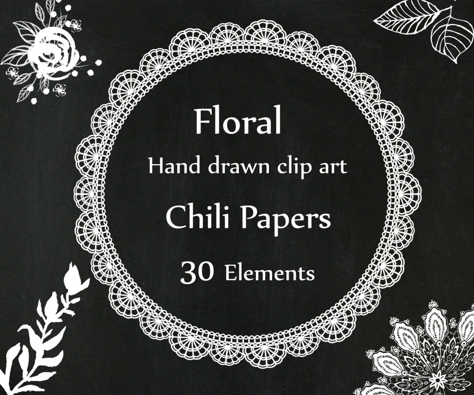 Chalkboard Floral Clipart: "chalkboard CLIP Art" Wedding Clip Art ...