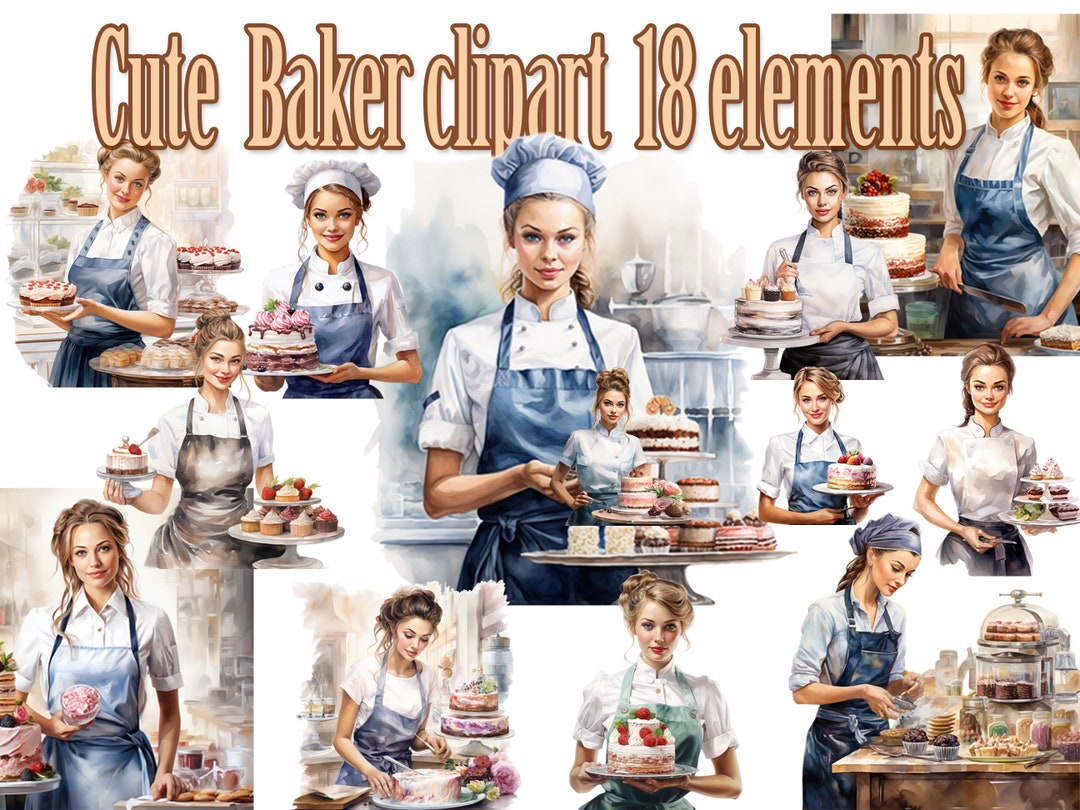 Bakery Clipart,baker Girl Png,breadmaker Clipart,pastry Chef Clipart ...