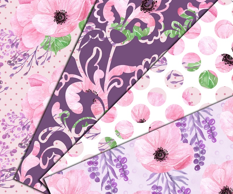 Floral Digital Paper Pack: floral Papers Floral - Etsy