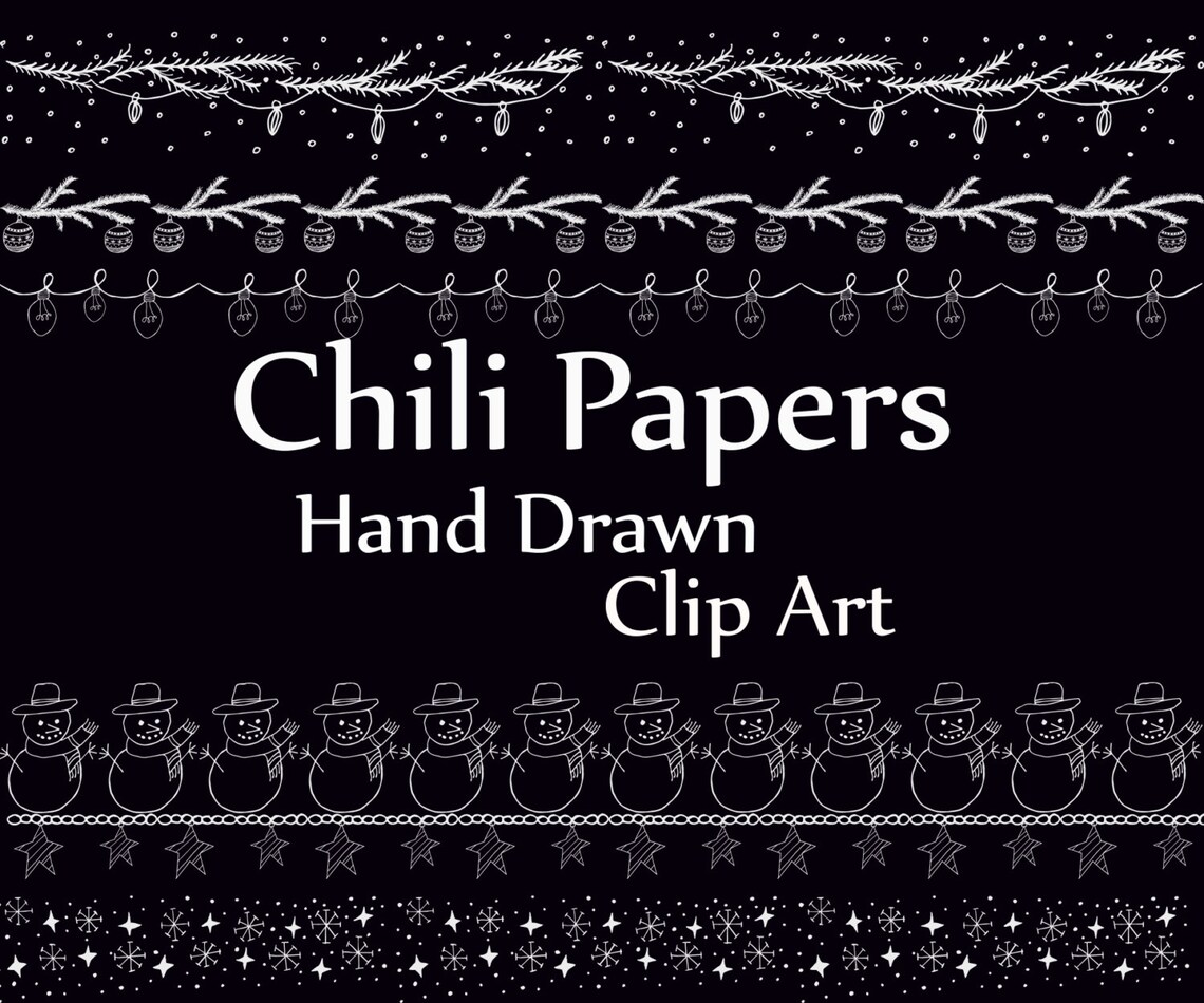 Christmas Chalkboard Border Clipart: borders CLIP - Etsy