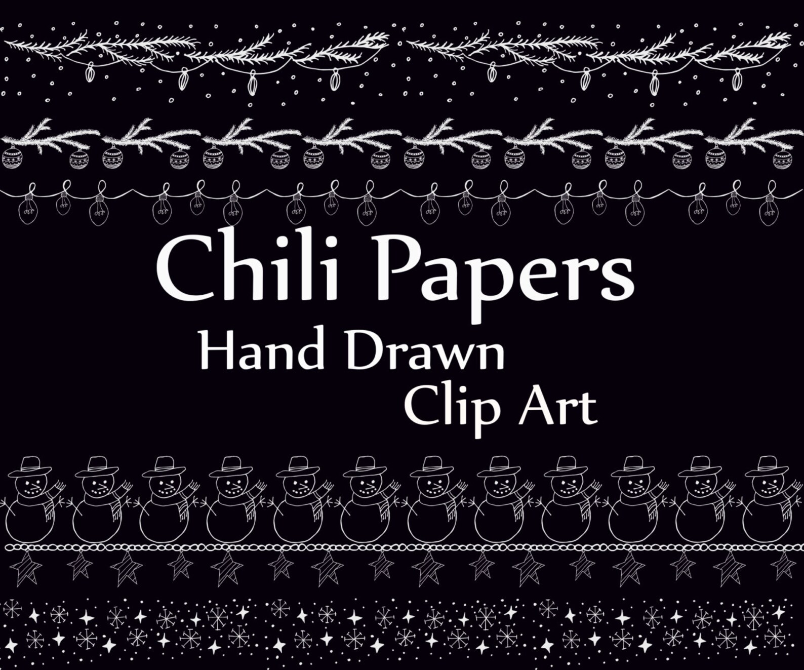 Christmas Chalkboard Border Clipart: borders CLIP | Etsy